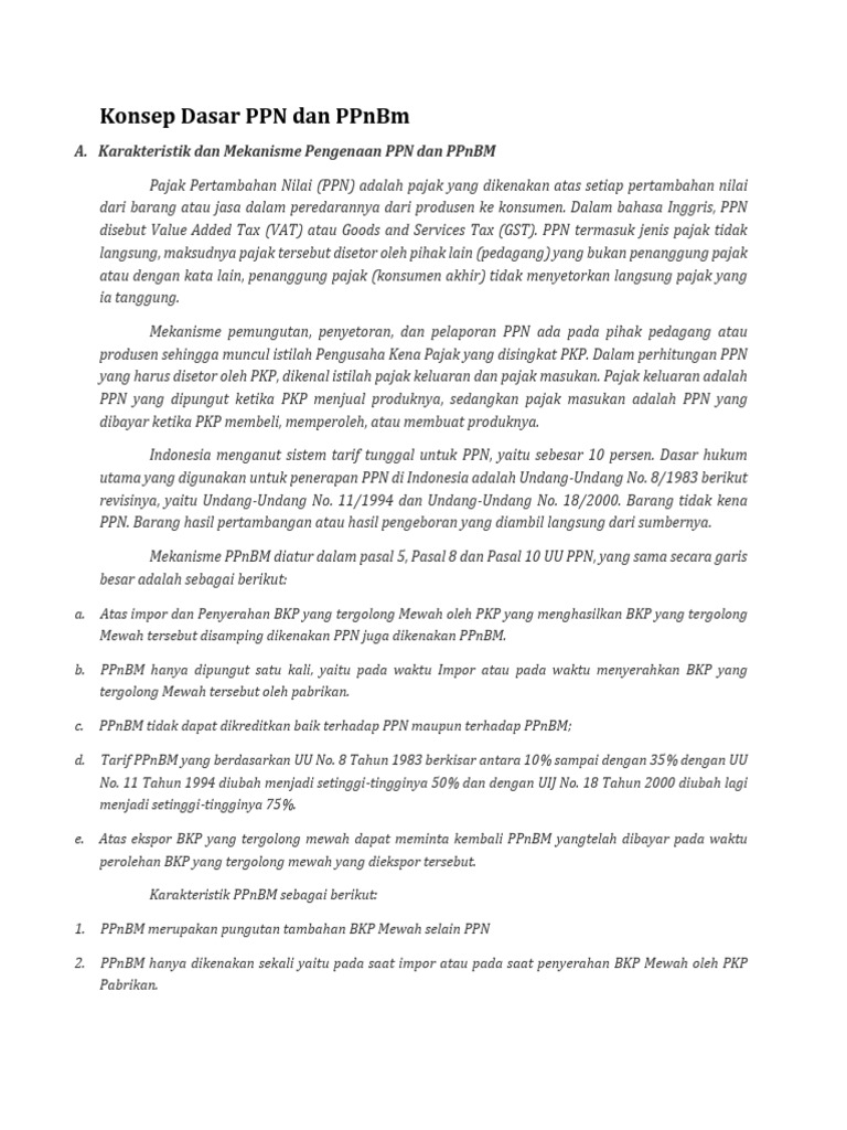 Konsep Dasar Dan Dasar Hukum PPN Dan PPNBM | PDF