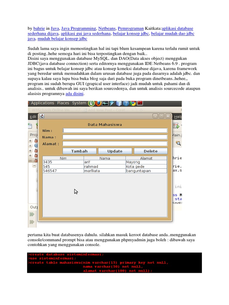 Crud Java Sederhana | PDF
