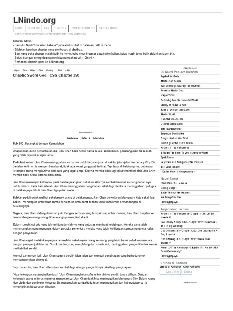 Chaotic Sword God - CSG Chapter 350: Home Tentang FAQ Chatbox Update ...