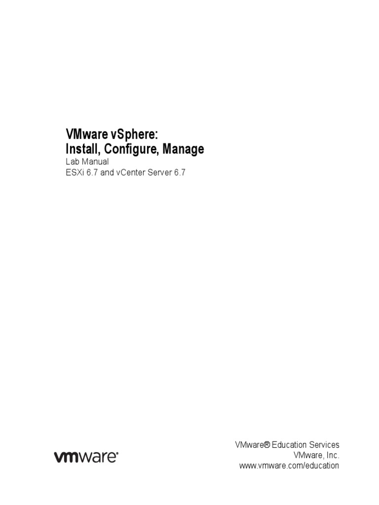 VMware VSphere ICM 6.7 Lab Manual | PDF | Active Directory | Virtualization