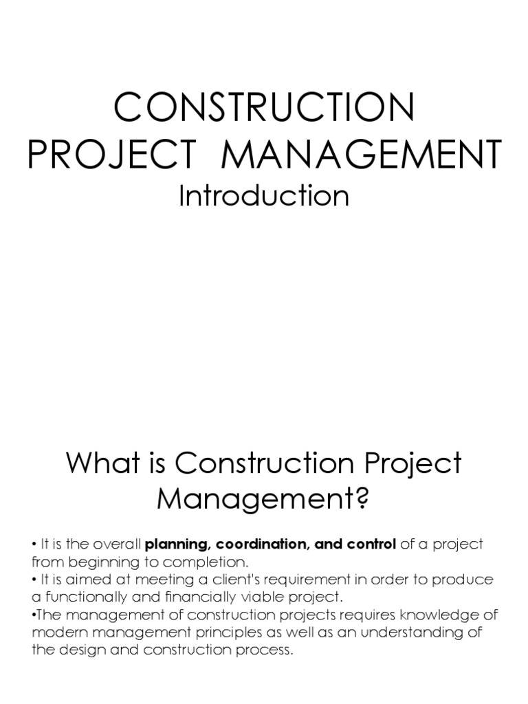 Construction Project Management | PDF | Project Management | Economies