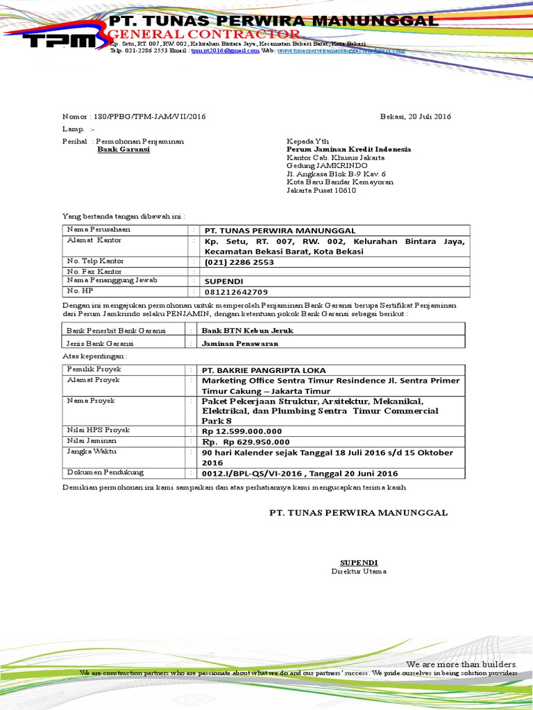 Permohonan JAMKRINDO | PDF