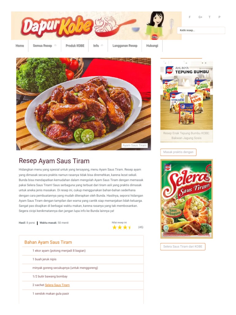 Ayam Saus Tiram - Resep Dari Dapur KOBE | PDF