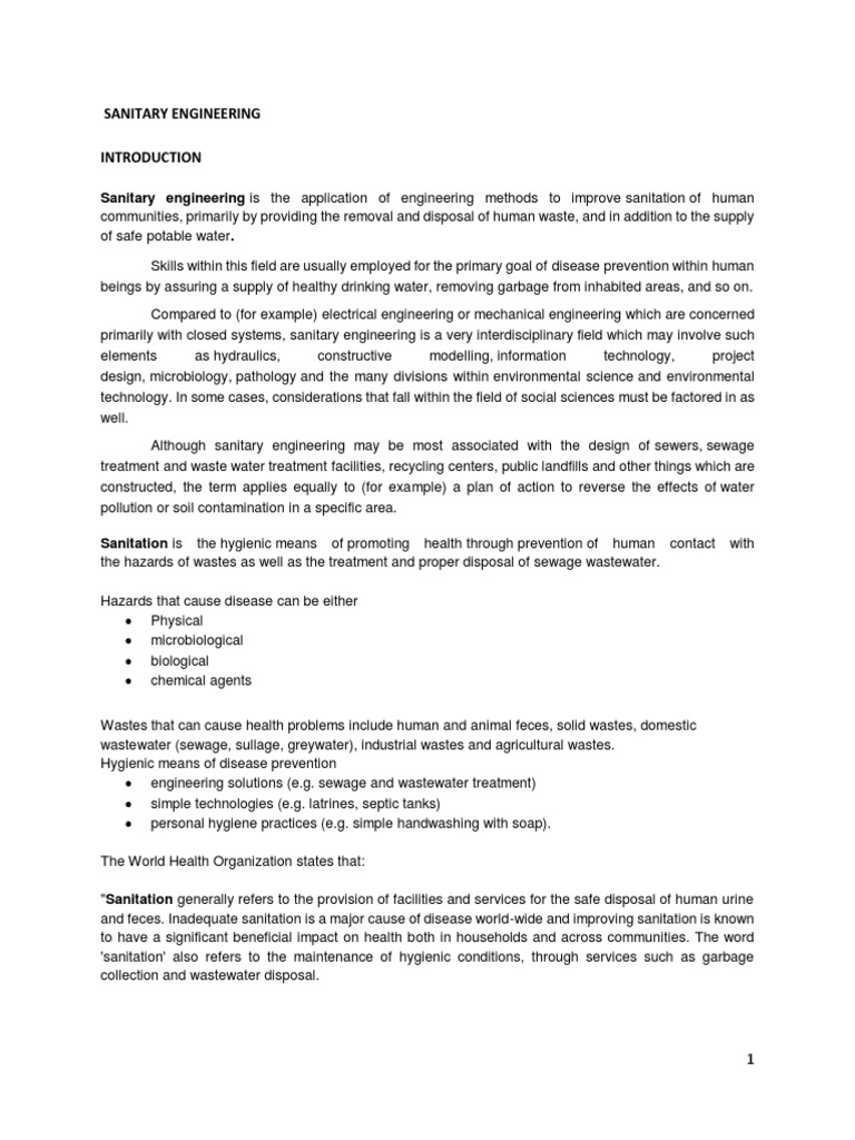 Sanitary Engineering2 (Repaired) | PDF | Sanitation | Wastewater