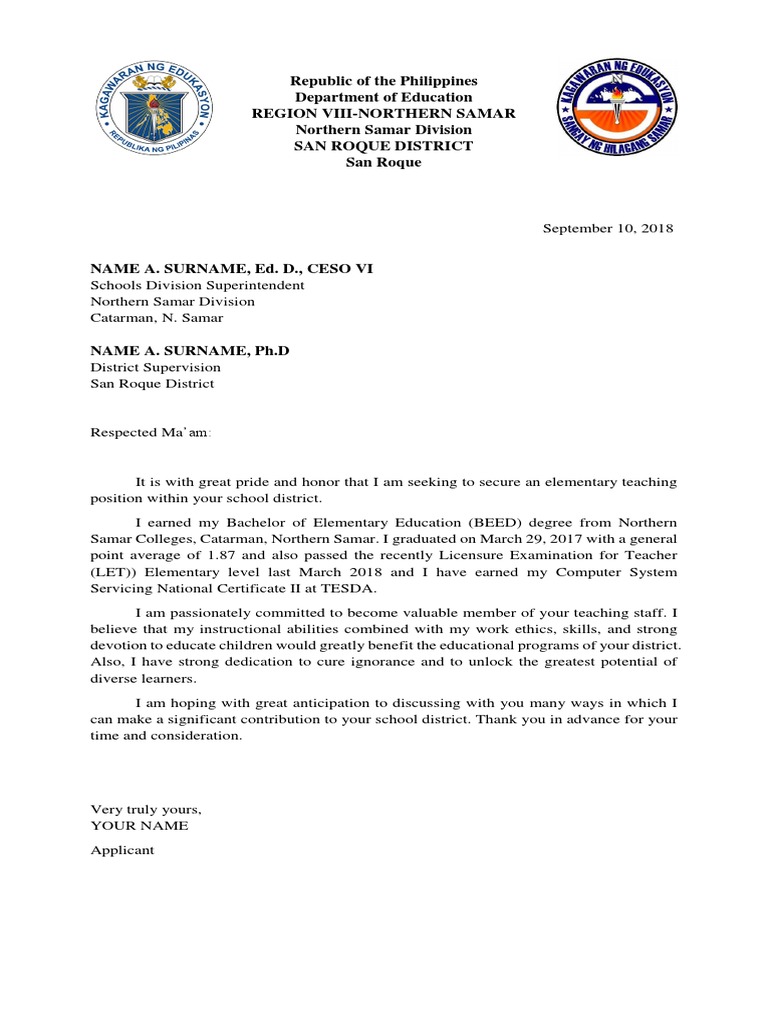 Application for Elementary Teaching Position | PDF