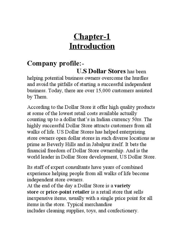 US Dollar Store Consumer Behaviour | PDF | Retail | Merchandising