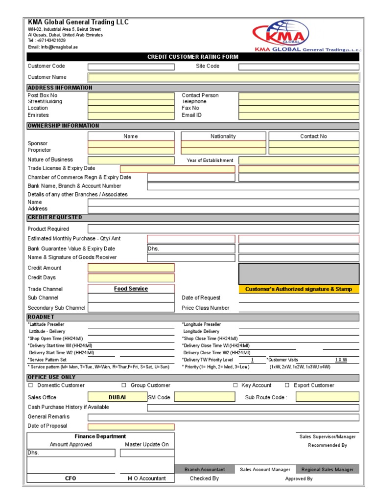 Credit Application Form | PDF | Credit | Finance & Money Management