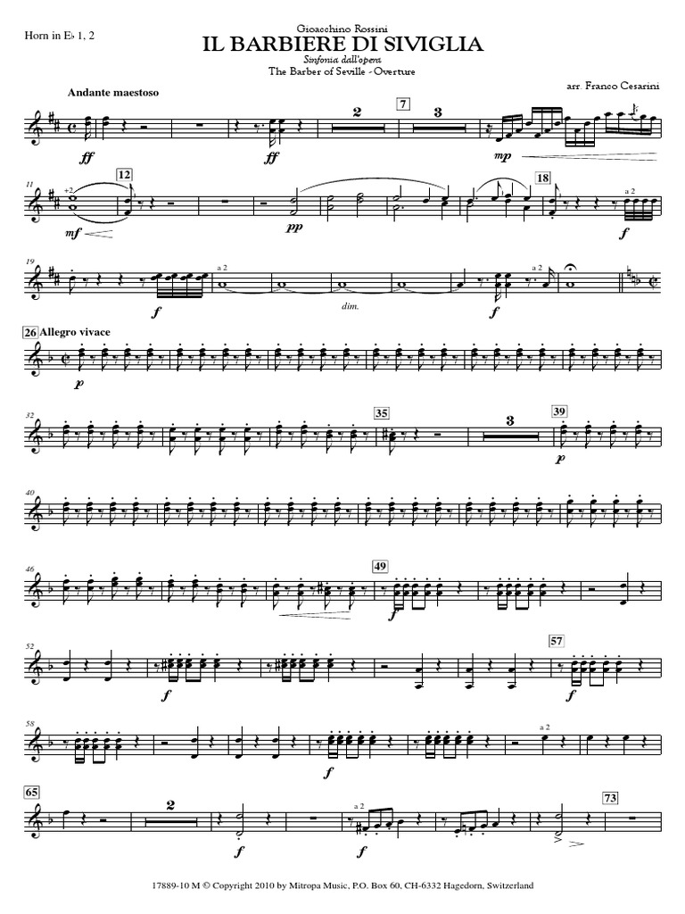 30 - Overture From 'Il Barbiere Di Siviglia' (G. Rossini, Arr. F ...