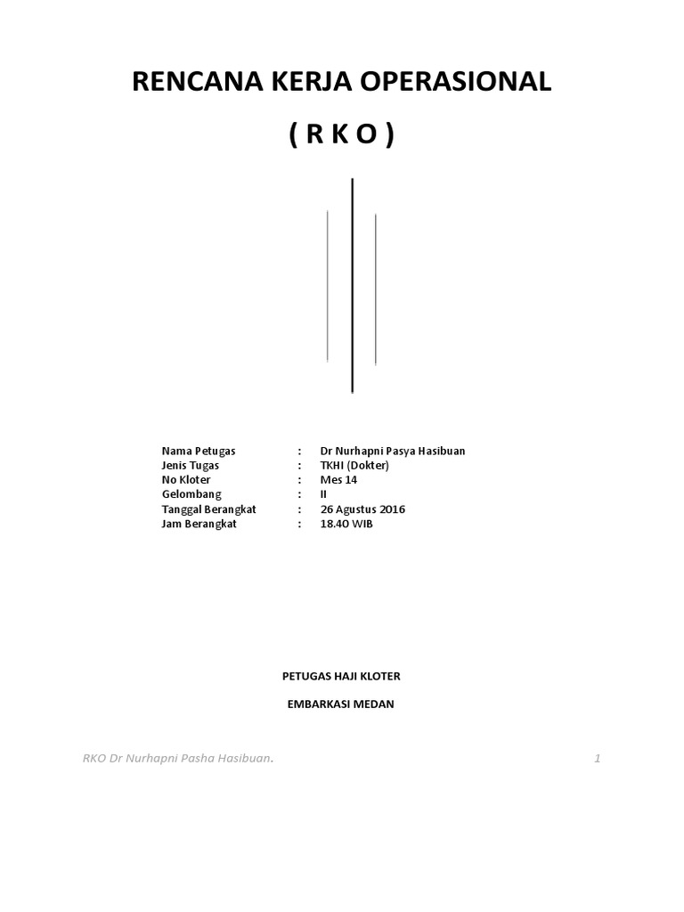 Rencana Kerja Operasional (RKO) | PDF