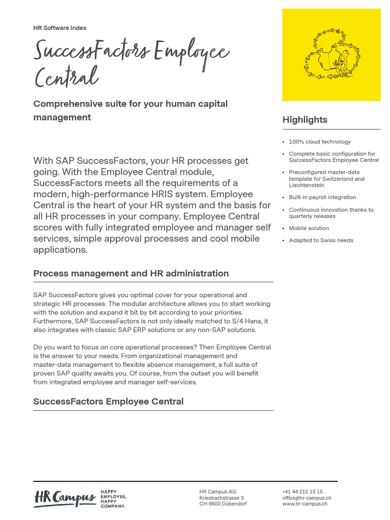SuccessFactors Employee Central Overview | PDF | Information Technology ...