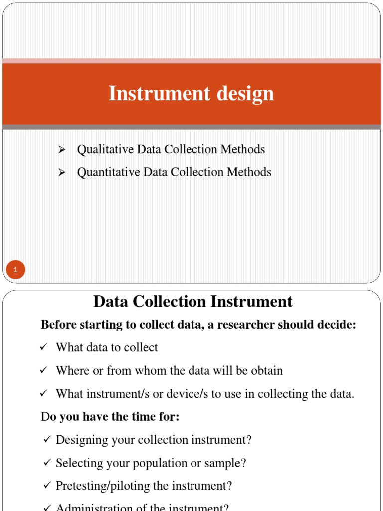 Chapter - 4 Instrument Design | PDF | Interview | Questionnaire