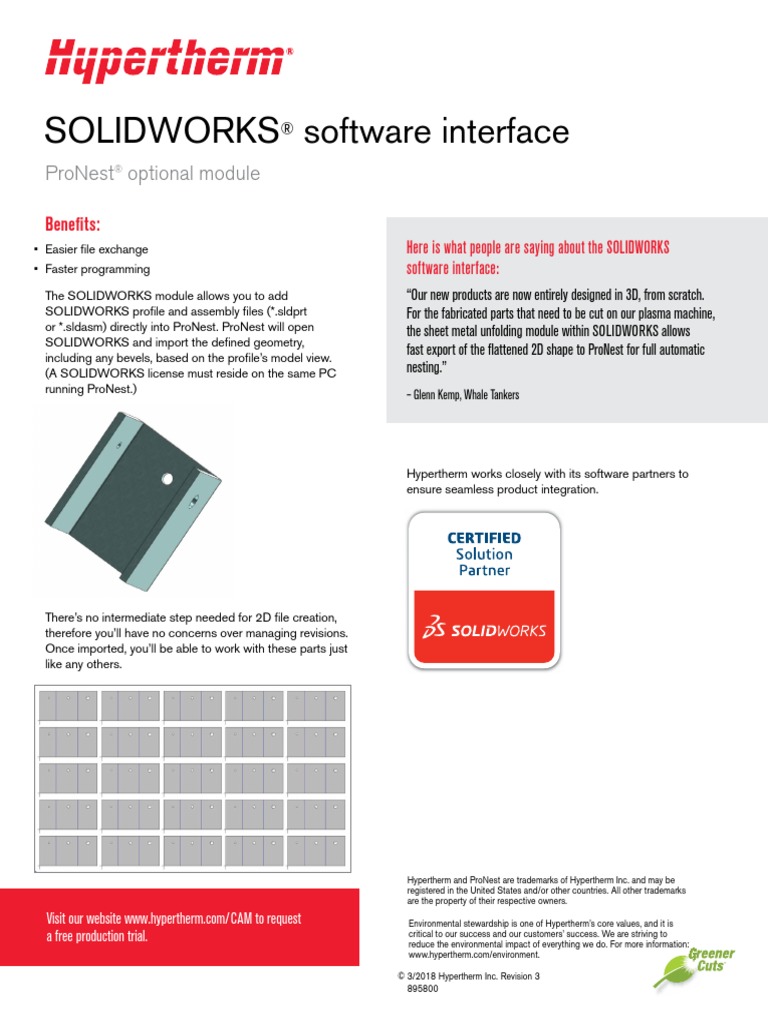 Solidworks Software Interface: Pronest Optional Module | PDF ...