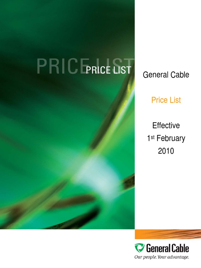 General Cable: Price List | PDF | Coaxial Cable | Electricity