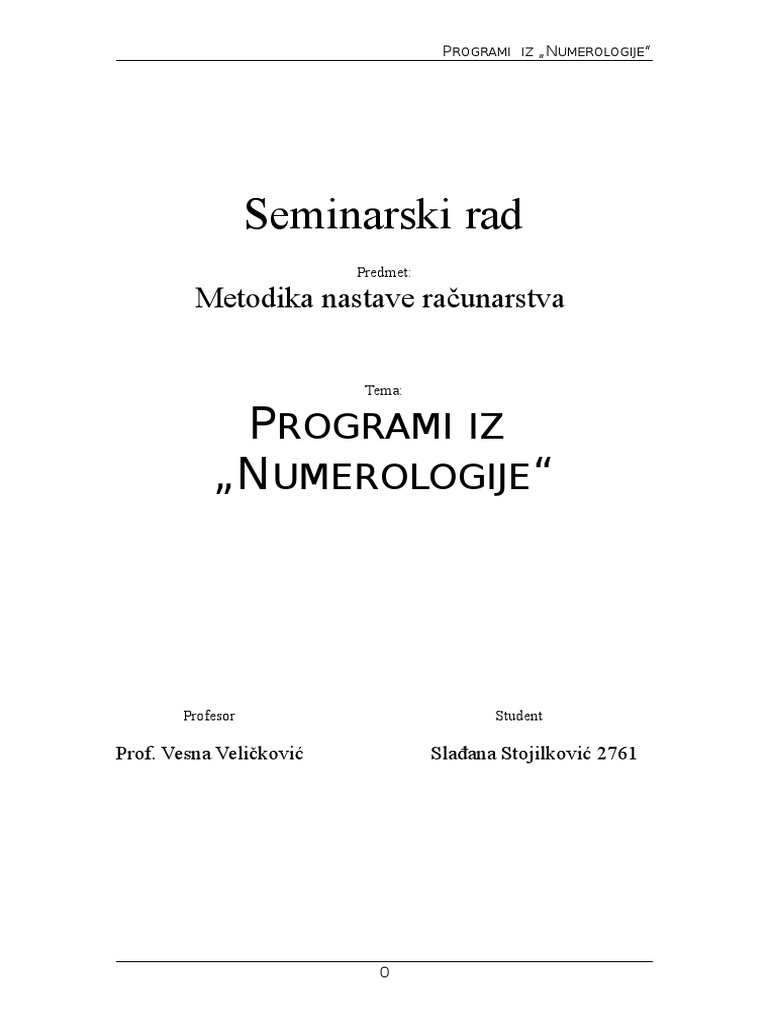 Neke Zanimljive Vrste Brojeva | PDF