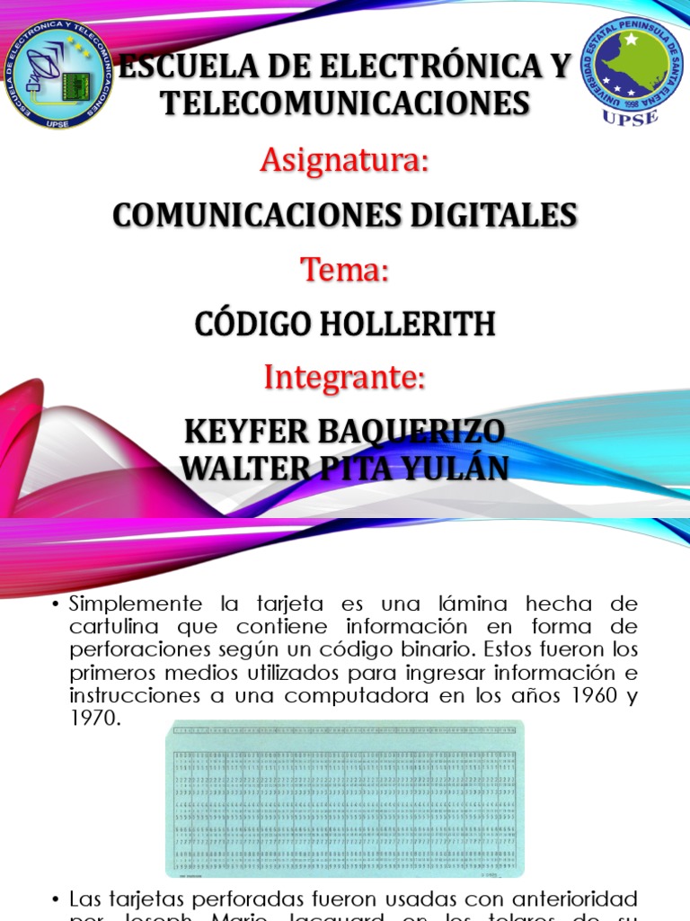 Código Hollerith y tarjetas perforadas | PDF | Ingeniería Informática ...
