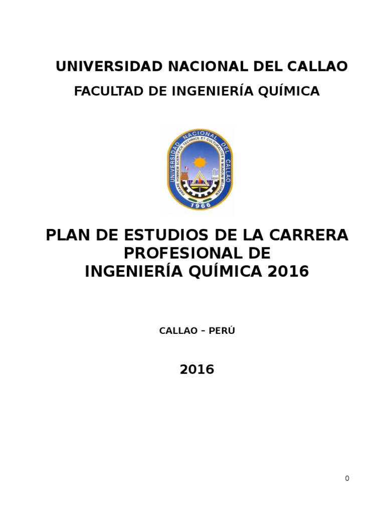 Plan De Estudios Ing Quimica Descargar Gratis Pdf Ingeniería