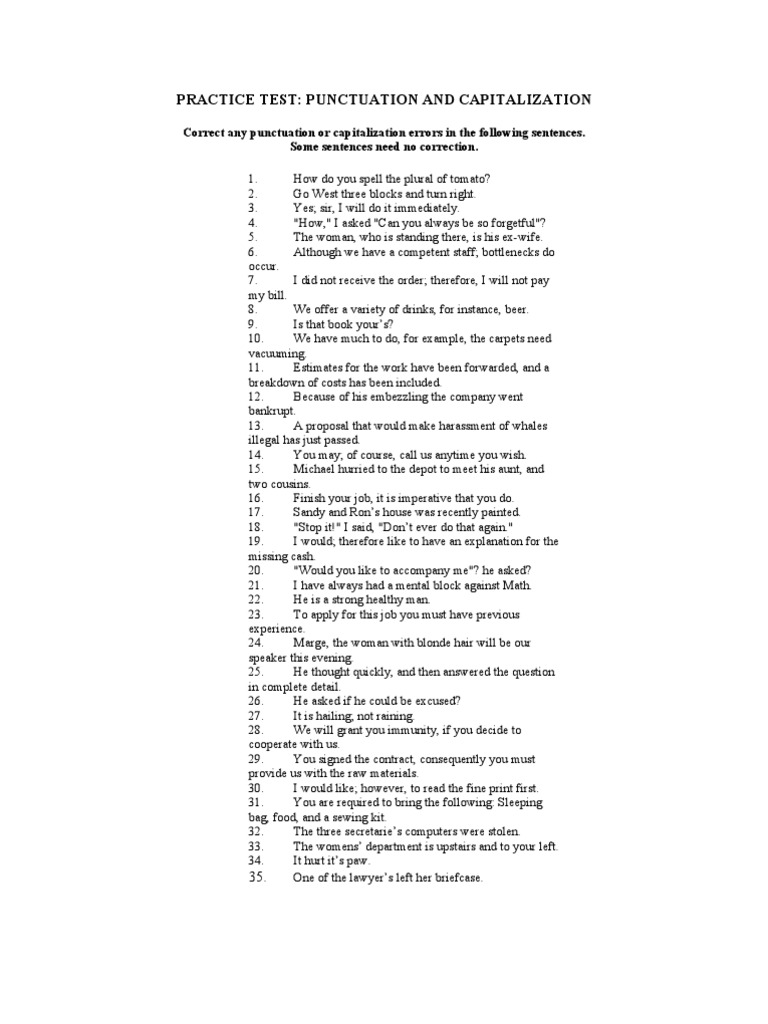 Practice Test-English Grammar | PDF