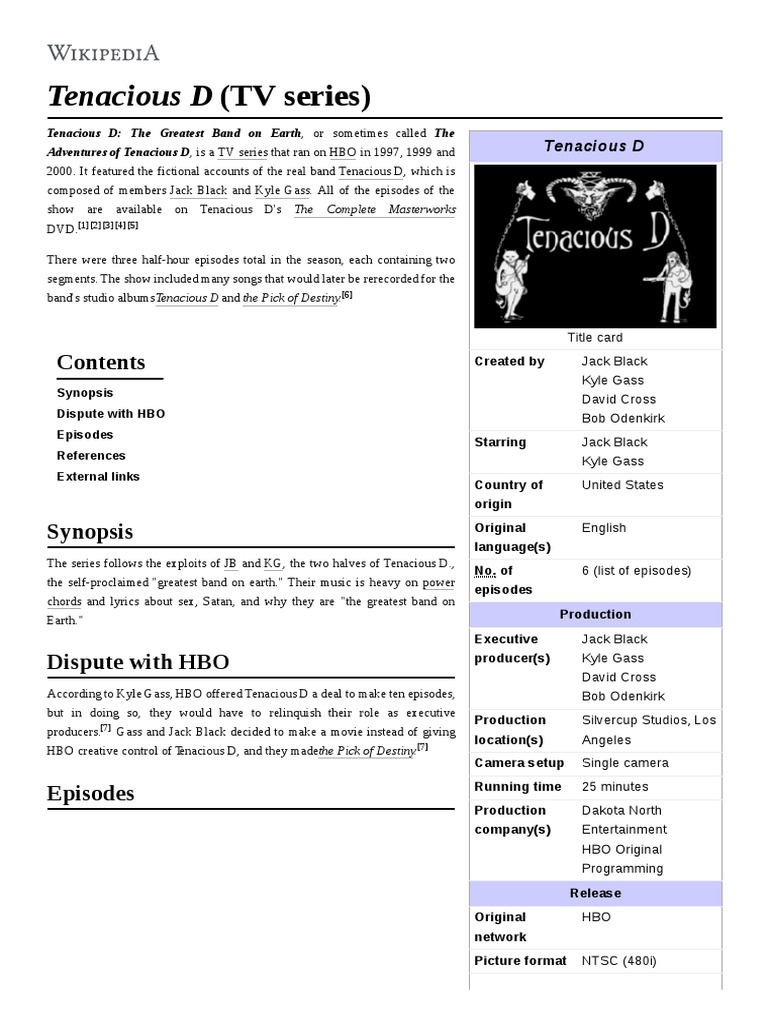 Tenacious D (TV Series) | PDF | Leisure
