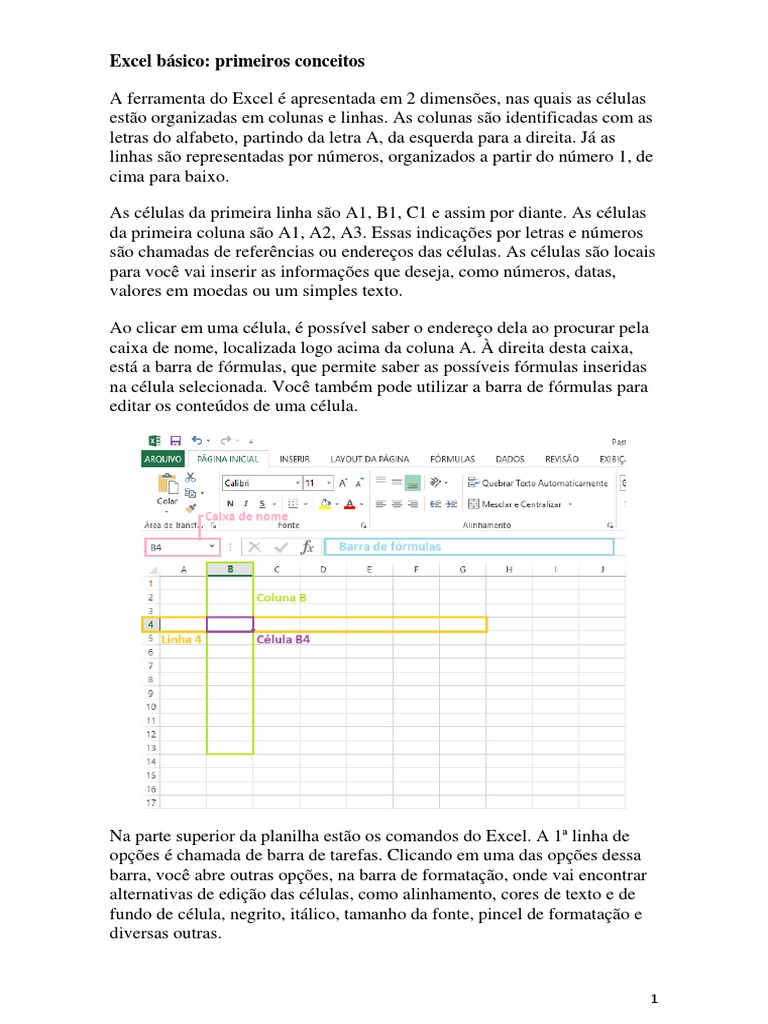 Excell Basico | PDF | Microsoft Excel | Planilha