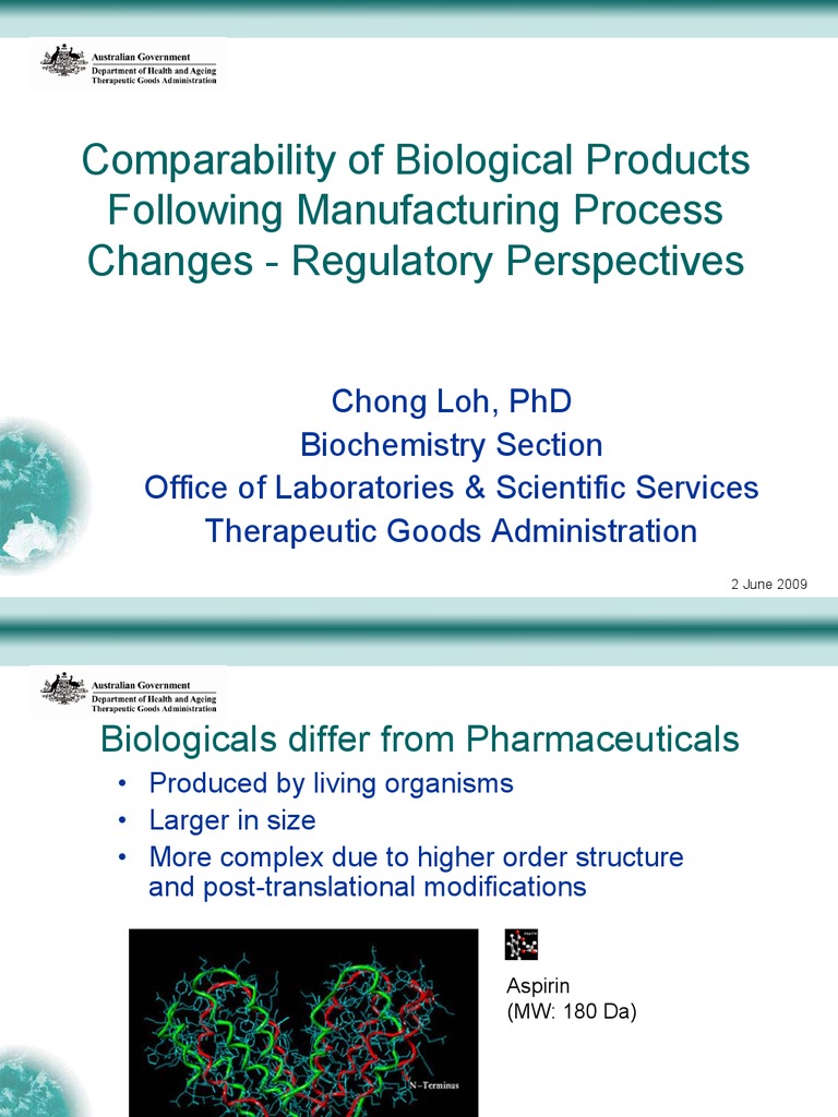 Comparability of Biological Products Following Manufacturing Process ...