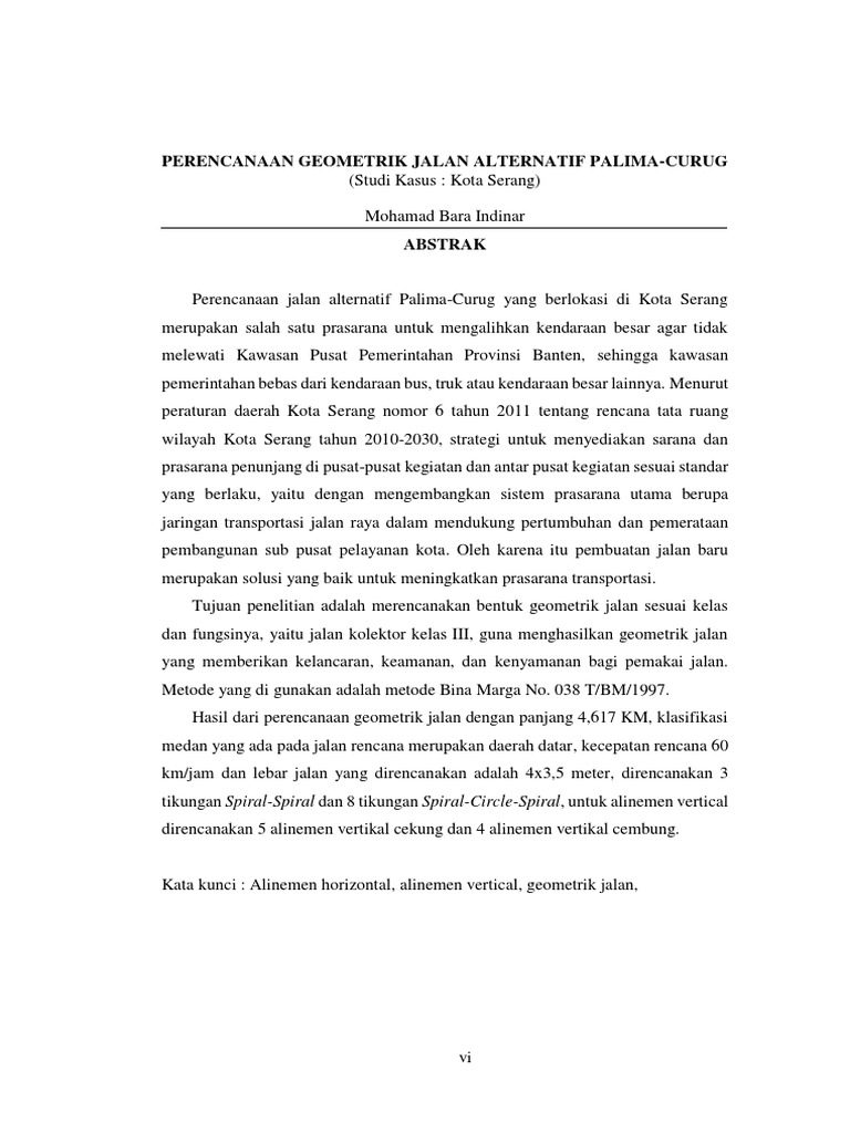 ABSTRAK Perencanaan Geometri Jalan | PDF