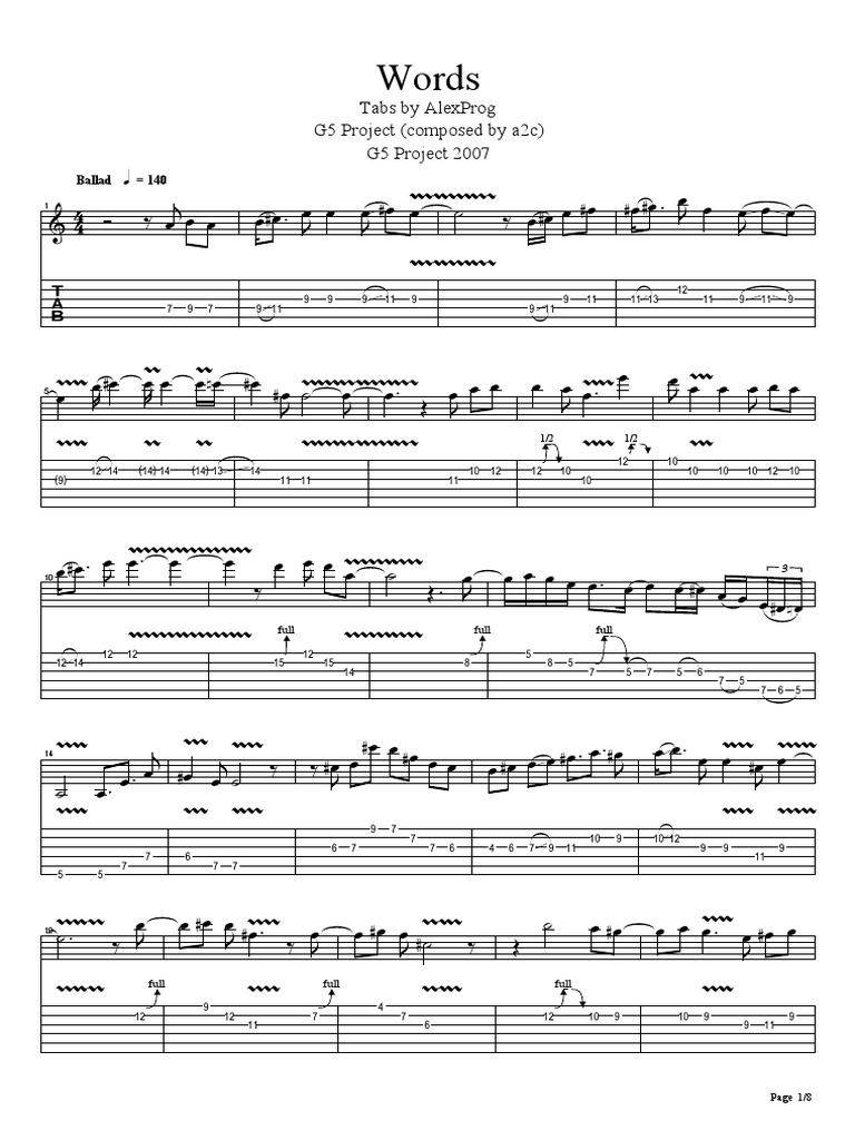 Words G5 Tabs A2c | PDF