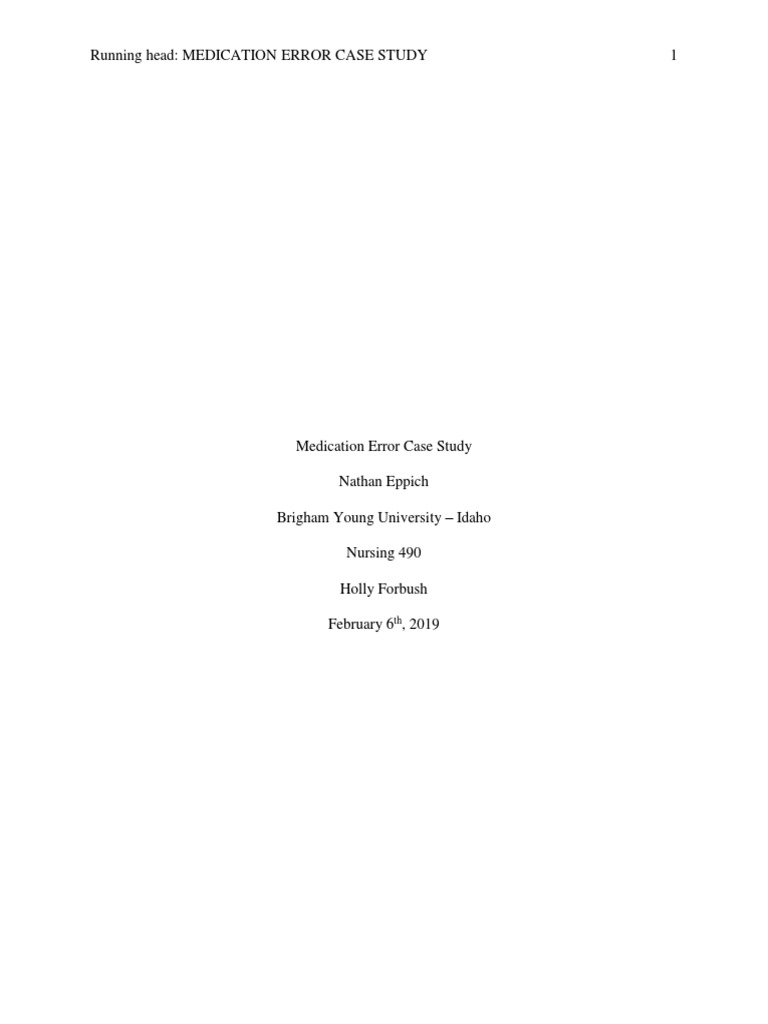 Nurse Medication Error Analysis | PDF | Medical Error | Nursing