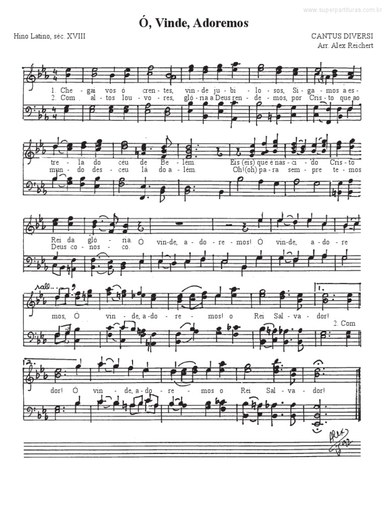 Ó Vinde Adoremos - Arranjo de Alexandre Reichert | PDF