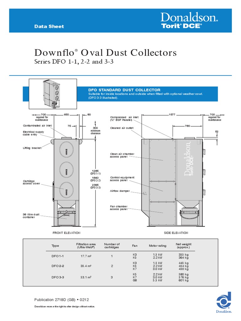 Installaction Dfo Downflo Oval 1 1 2 2 3 3 Dust Collectors | PDF ...