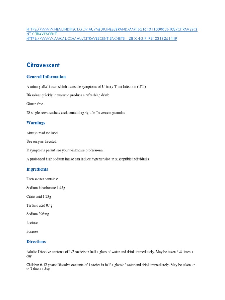 Citravescent: General Information | PDF