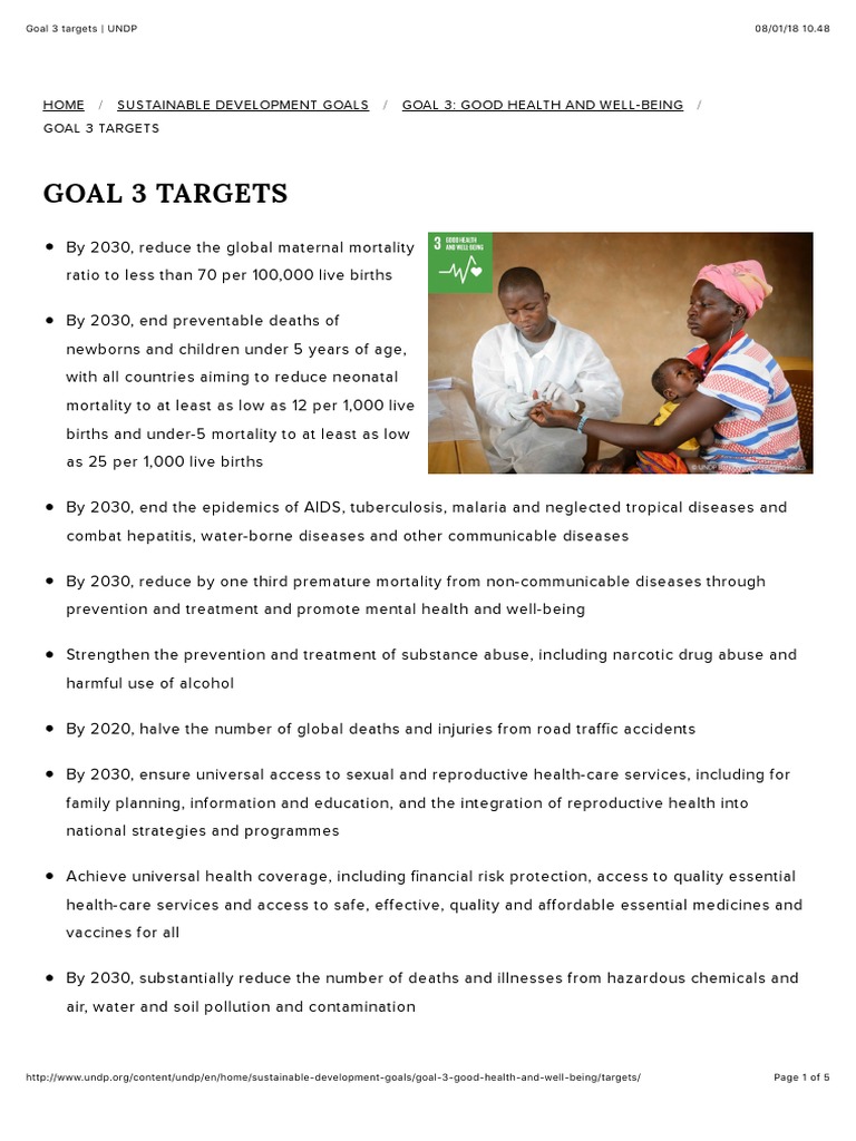 Goal 3 Targets - UNDP | PDF | Hiv/Aids | Public Health