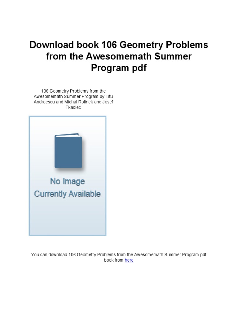 Book 106 Geometry Problems From The Awesomemath Summer Program PDF | PDF | Law