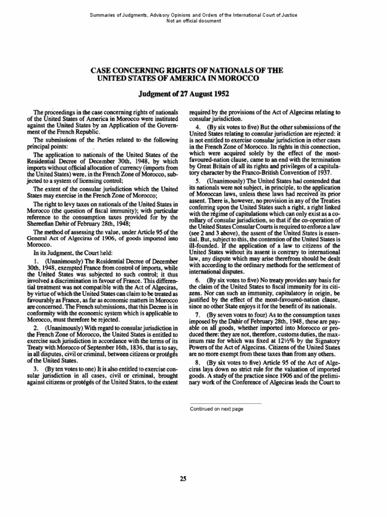 U.S. Nationals' Rights in Morocco Case | PDF | Jurisdiction | Judgment ...