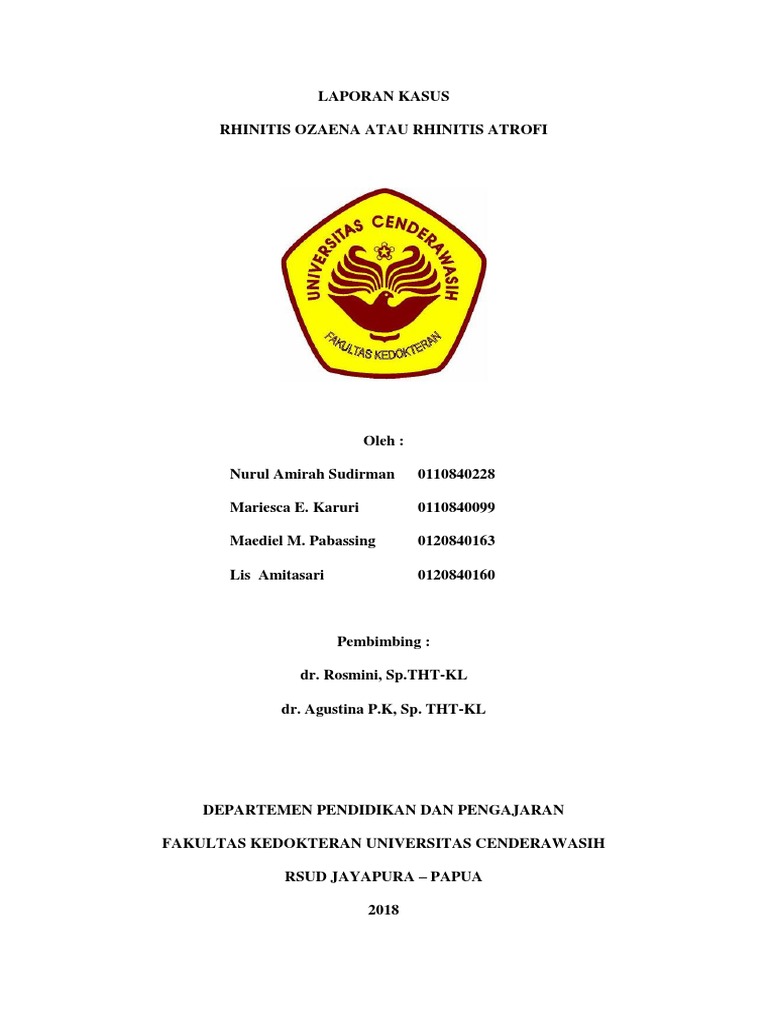 Kirim Line LAPORAN KASUS THT-KL RINITIS OZAENA | PDF