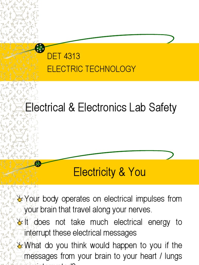 Electrical & Electronics Lab Safety: DET 4313 Electric Technology | PDF ...