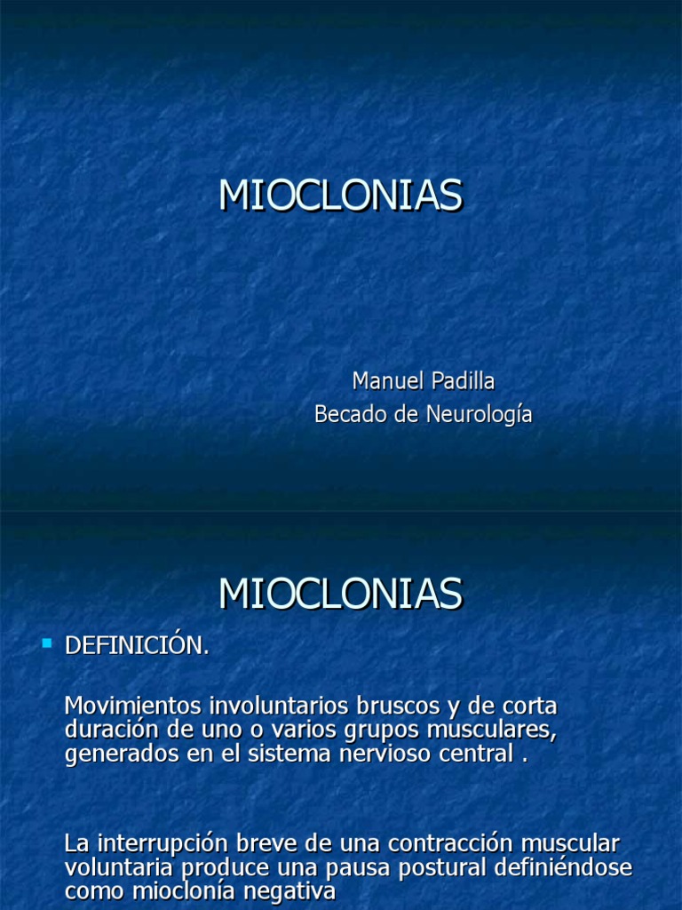 Mioclonias | PDF | Epilepsia | Electromiografia