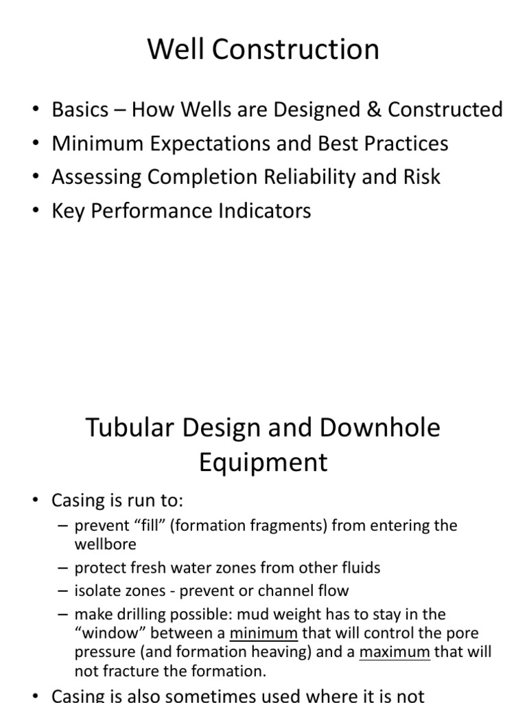 A Guide To Well Construction | Download Free PDF | Casing (Borehole ...