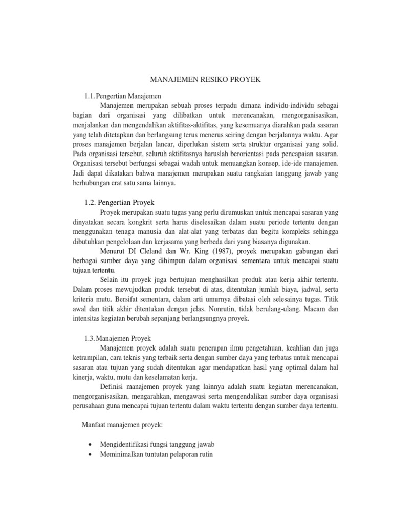 Tugas Manajemen Proyek | PDF | Karier & Perkembangan | Pengelolaan Keuangan & Uang