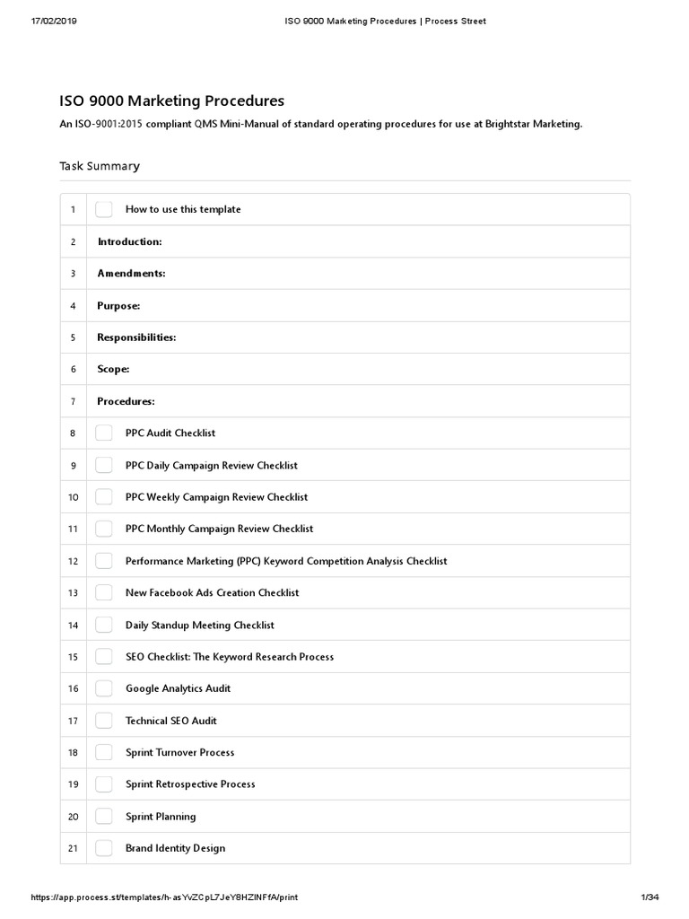 ISO 9000 SOPs for Marketers | PDF | Search Engine Optimization ...