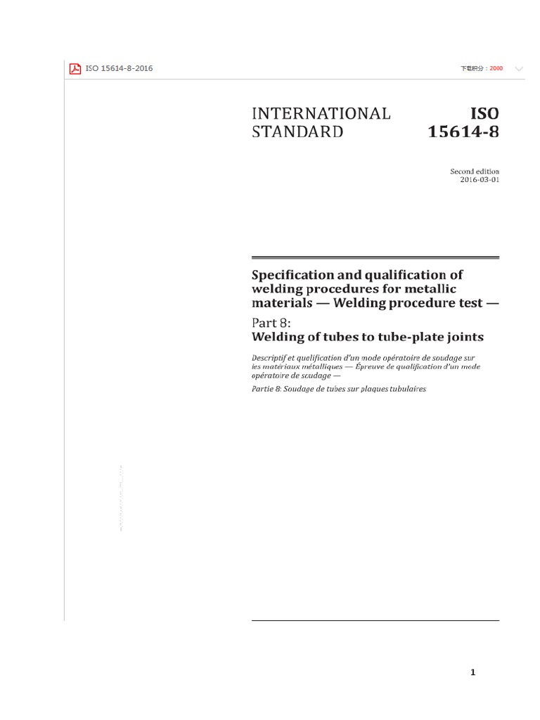 Iso 15614-8-2016 PDF | PDF