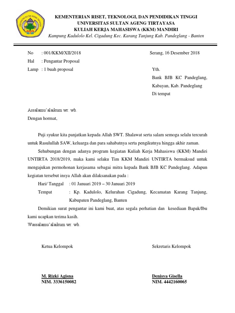 Surat Bank BJB | PDF