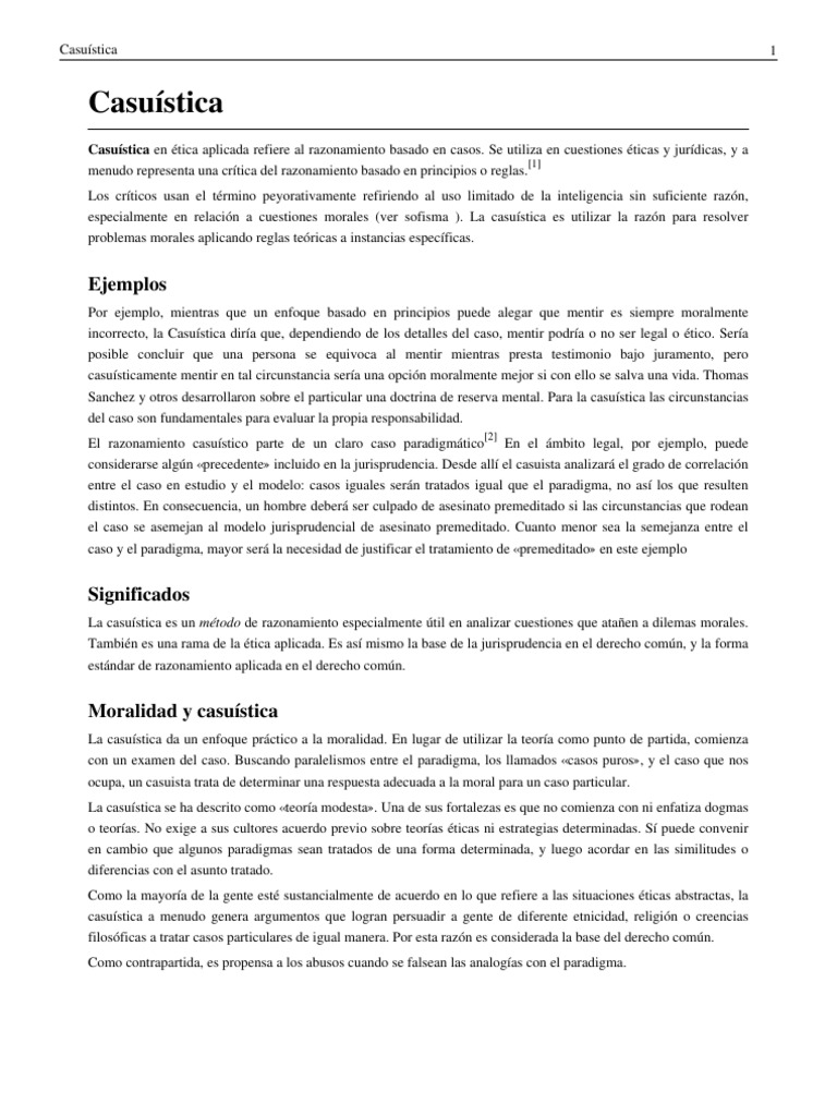 Casuistica | PDF | Moralidad | Teorías filosóficas