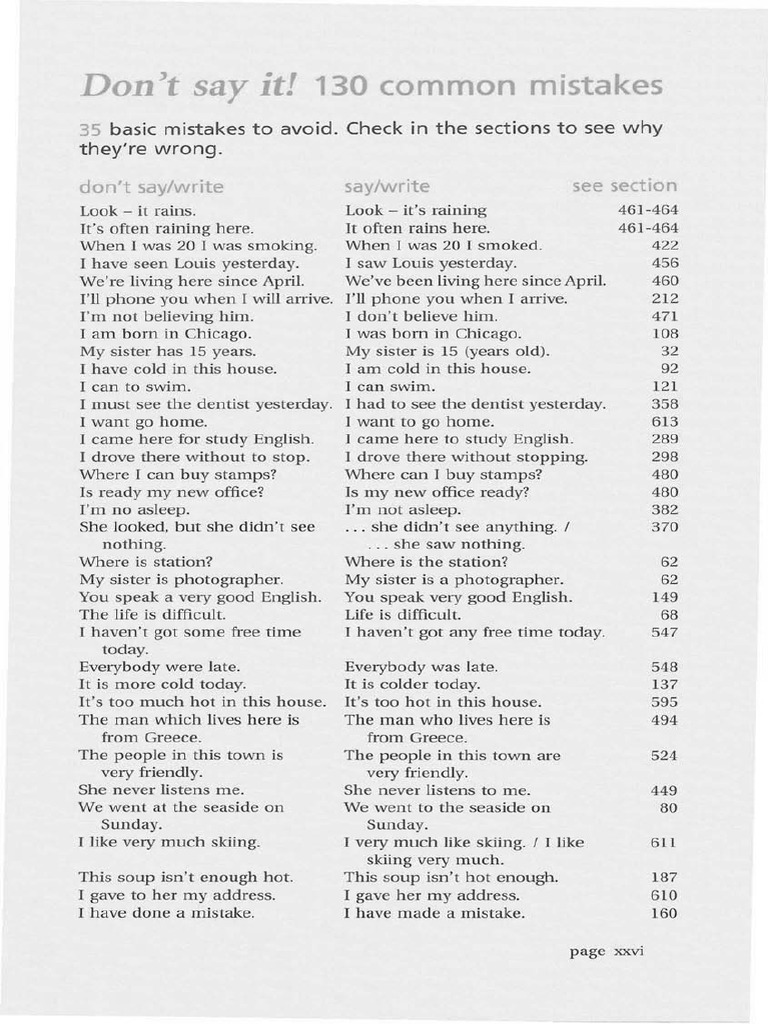 130 Common Grammar Mistakes Pdf Pdf