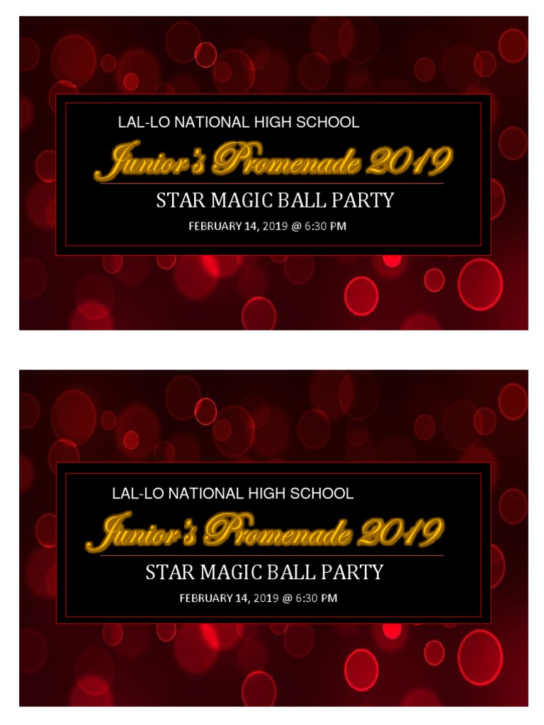 Junior's Promenade 2019: Star Magic Ball Party | PDF