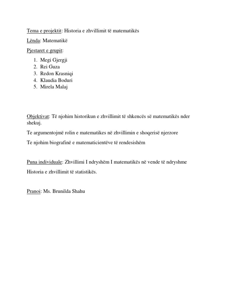 Tema e Projektit | PDF