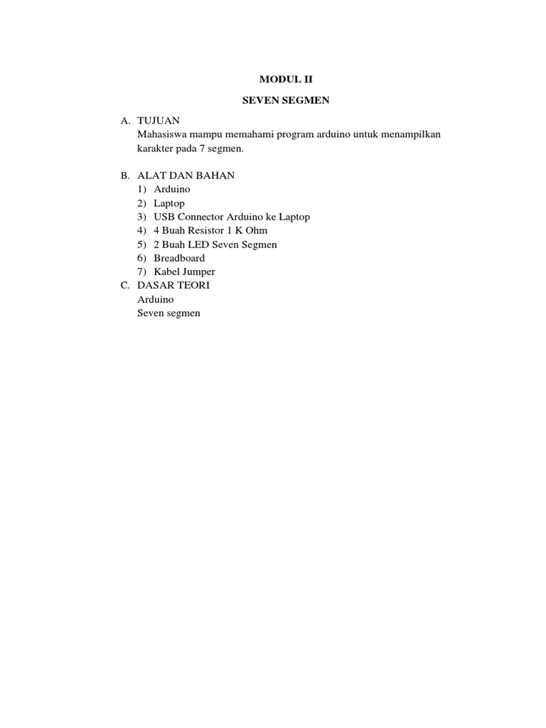 Modul Ii Seven Segmen | PDF | Arduino | Electronics