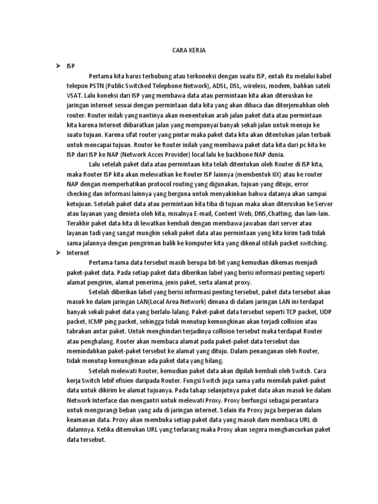 Cara Kerja ISP Dan Internet | PDF
