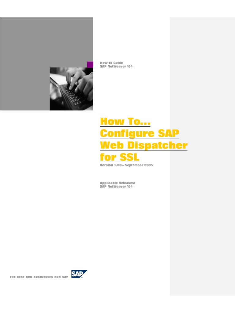 How To Configure SSL For Web Dispatcher | PDF