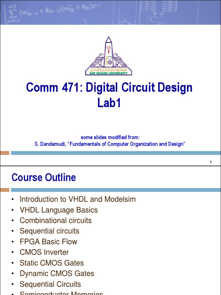 Comm 471: Digital Circuit Design Lab1 | PDF | Field Programmable Gate ... Comm 471: Digital Circuit Design Lab1 | PDF | Field Programmable Gate ...