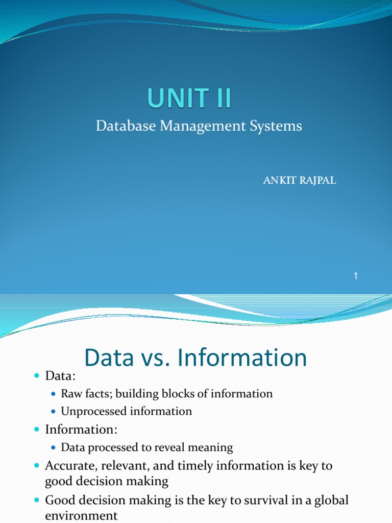 Database Management Systems: Ankit Rajpal | PDF | Databases | File System